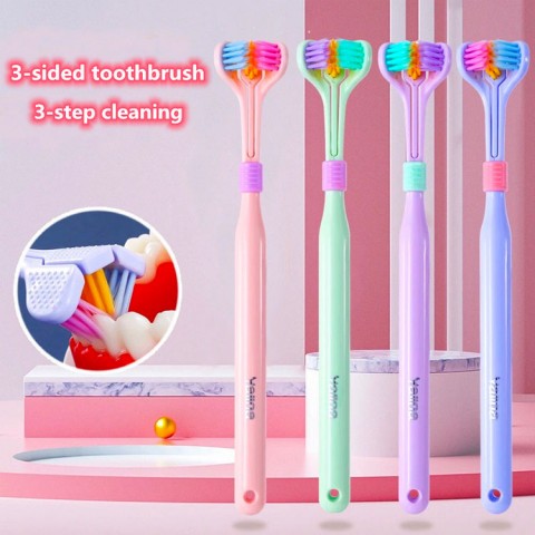 360 Degree Three-sided Soft Bristle Toothbrush Oral Care Safety ...